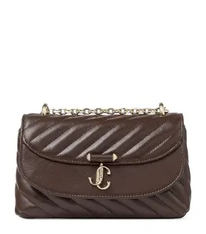 JIMMY CHOO Leather Curve Cross-body Bag - Brown