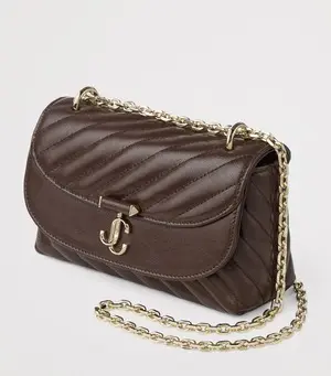 JIMMY CHOO Leather Curve Cross-body Bag - Brown