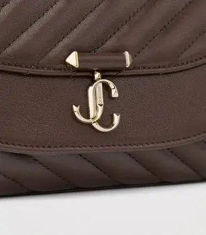 JIMMY CHOO Leather Curve Cross-body Bag - Brown