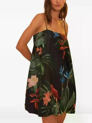 Farm Rio Midnight Macaw Fiesta Mini Dress