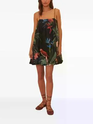 Farm Rio Midnight Macaw Fiesta Mini Dress