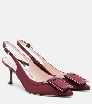 ROGER VIVIER Viv' In The City 65 Slingback Pumps - Burgundy