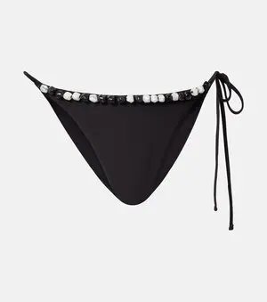 SIR. Baci Beaded Bikini Bottoms - Black