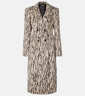 ROTATE BY BIRGER CHRISTENSEN Zebra-print Cotton-blend Coat