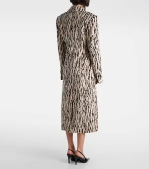 ROTATE BY BIRGER CHRISTENSEN Zebra-print Cotton-blend Coat