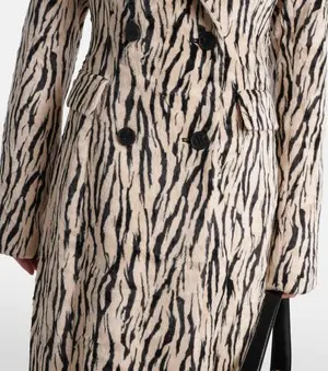 ROTATE BY BIRGER CHRISTENSEN Zebra-print Cotton-blend Coat