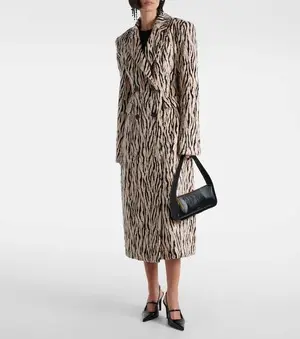 ROTATE BY BIRGER CHRISTENSEN Zebra-print Cotton-blend Coat
