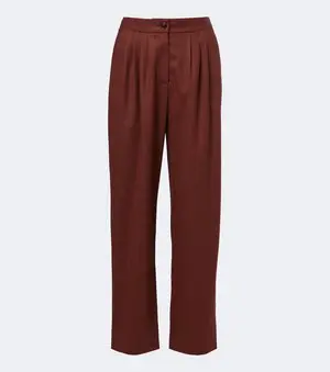 BLAZÉ MILANO Fox Wool And Cashmere Straight Pants - Brown