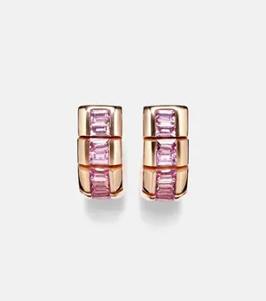 Shay Jewelry 18kt Rose Earrings With Sapphires - Gold