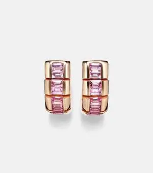 Shay Jewelry 18kt Rose Earrings With Sapphires - Gold