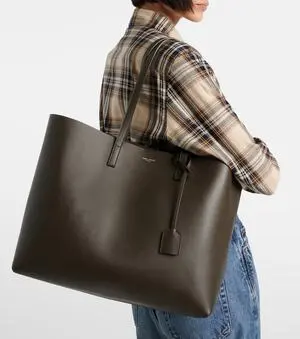 Saint Laurent Shopping Large Leather Tote Bag - Green