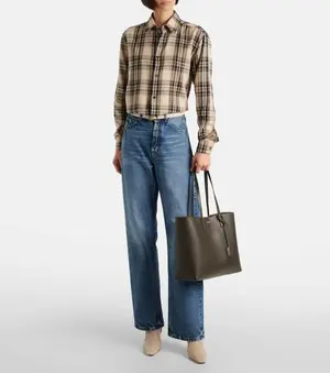 Saint Laurent Shopping Large Leather Tote Bag - Green