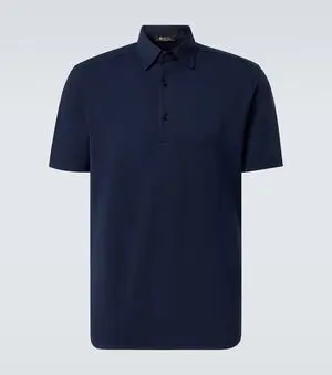 Loro Piana Cotton Jersey Polo Shirt - Blue