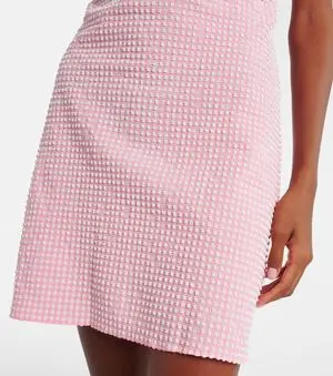 Hunza G Gingham Halterneck Seersucker Minidress - Pink