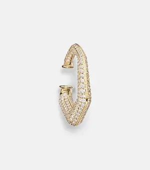ANANYA Carved 18kt Ear Cuff With Diamonds - Gold
