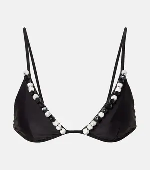 Sir The Label Baci Beaded Bikini Top - Black