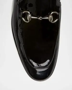Gucci Patent Leather Bit Loafers - Black