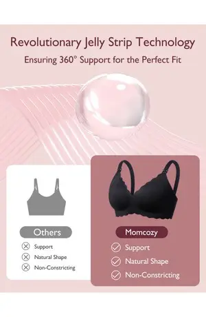 MOMCOZY Yn46 Floral Nursing Bra - Black
