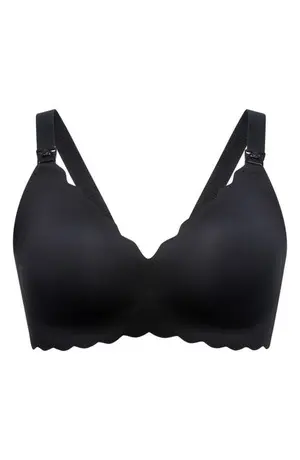 MOMCOZY Yn46 Floral Nursing Bra - Black