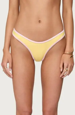 EDIKTED Dina Contrast Bikini Bottoms - Yellow
