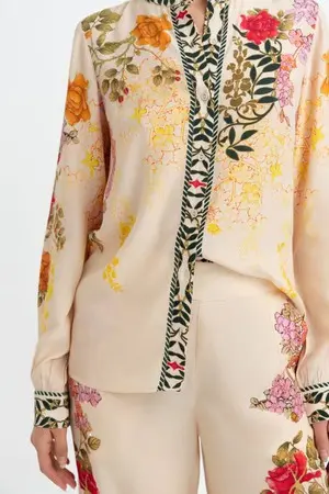 RAISHMA Floral Print Relaxed Fit Viscose Shirt