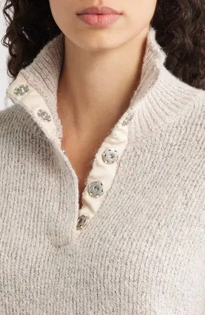 525 America Snap Front Henley Sweater