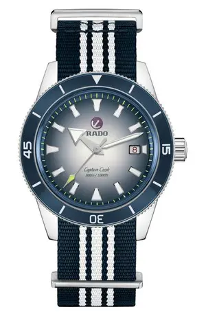 RADO Captain Cook Automatic Bracelet Watch - Silver/blue