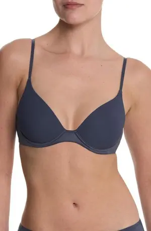 Natori Soft Focus Comfort Convertible Demi T-shirt Bra - Vintage Navy
