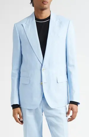 Dolce & Gabbana Sicilia Fit Linen Sport Coat - B1581 Azzurro