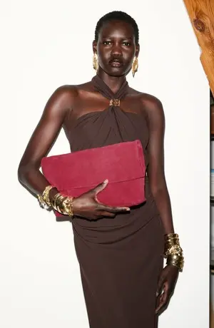 & Other Stories Suede Clutch