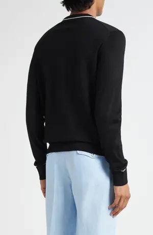 Dolce & Gabbana Tipped Virgin Wool Crewneck Sweater