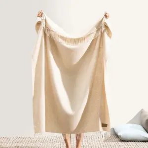LANDS DOWNUNDER Juno Cashmere Throw - Sand
