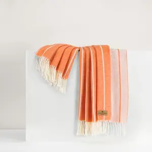 LANDS DOWNUNDER Fiji Stripe Throw - Papaya