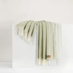 LANDS DOWNUNDER Fiji Stripe Throw - White Sage
