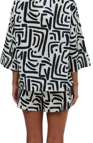 RAFFYA Nicola Warhol Print Paperbag Waist Shorts