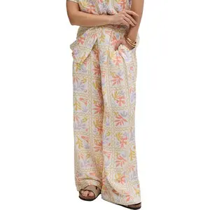 RAFFYA Matisse Wide Leg Patchwork Floral Print Trousers