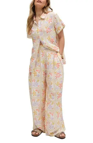 RAFFYA Matisse Wide Leg Patchwork Floral Print Trousers