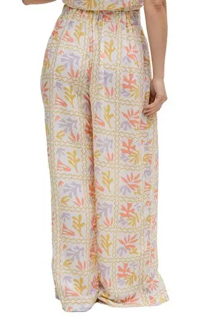 RAFFYA Matisse Wide Leg Patchwork Floral Print Trousers