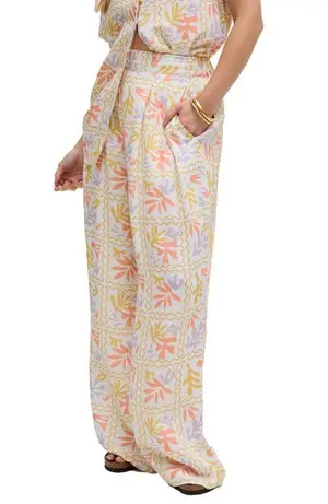 RAFFYA Matisse Wide Leg Patchwork Floral Print Trousers