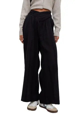 RAFFYA Farrah Wide Leg Jacquard Trouser