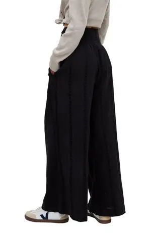 RAFFYA Farrah Wide Leg Jacquard Trouser