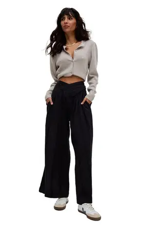 RAFFYA Farrah Wide Leg Jacquard Trouser
