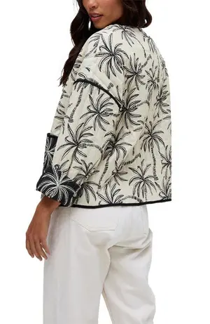 RAFFYA Felicity Palm Print Reversible Jacket