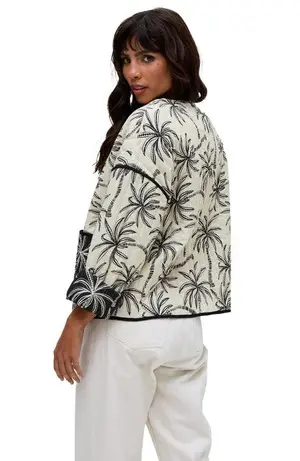 RAFFYA Felicity Palm Print Reversible Jacket