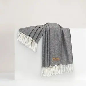 LANDS DOWNUNDER Italian Herringbone Throw - Charcoal
