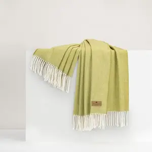 LANDS DOWNUNDER Italian Herringbone Throw - Lemongrass