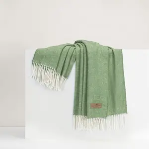 LANDS DOWNUNDER Italian Herringbone Throw - Olive