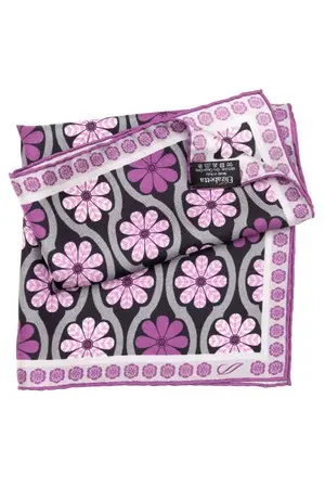 ELIZABETTA Garganosilk Pocket Square For - Plum