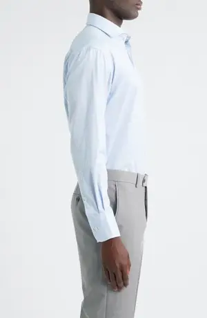 1863 BY ETERNA Stripe Non-iron Cotton Twill Dress Shirt