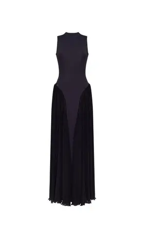 MILLA Elegant Mock Neck Maxi Dress